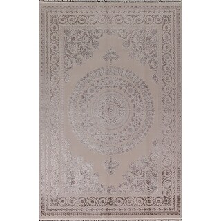 Traditional Beige Tabriz Turkish Area Rug Machine Made Carpet - 6'7"x 9 ...