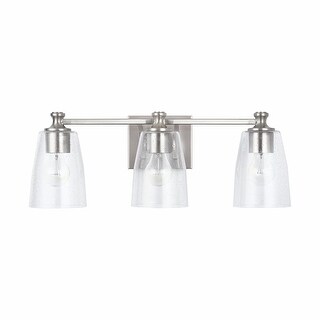 Myles 3-light Bath/ Vanity Fixture w/ Clear Seeded Glass - Bed Bath ...