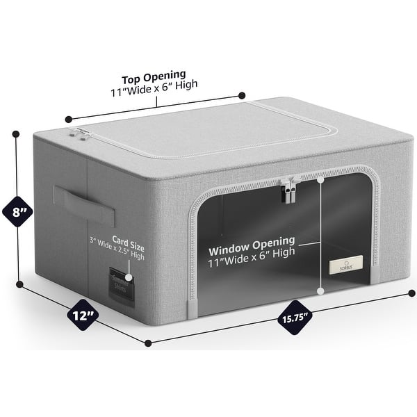 Sorbus Storage Bins with Metal Frame Stackable Foldable Clothes ...