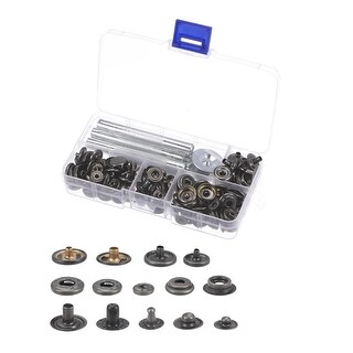 40 Sets Snap Fasteners Kit 4 Type Copper with 9 Setter Tools & Box ...