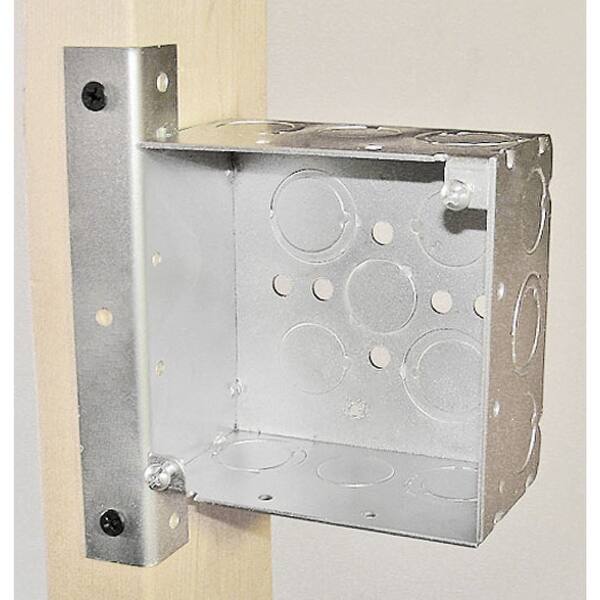 5 Pcs, 4 Square Junction Box, 2-1/8 in. Deep, with Vertical Right Angle ...