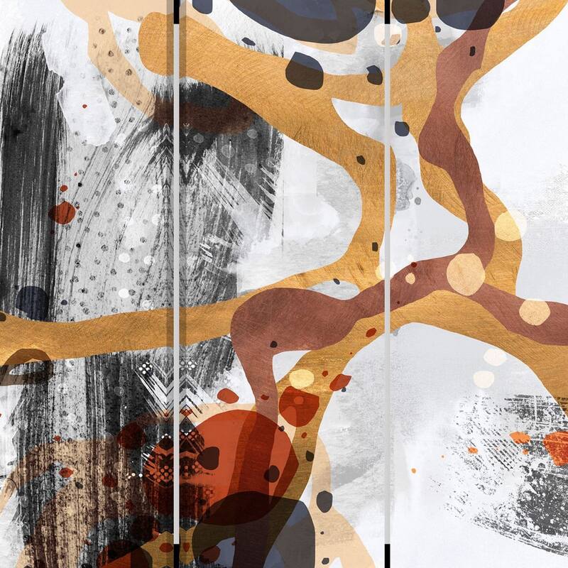 72 Inch 3 Panel Canvas Room Divider with Splash Print,Multicolor ...