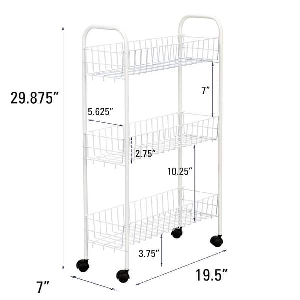 Household Essentials 3 Shelf Storage Cart with Wheels - Bed Bath ...