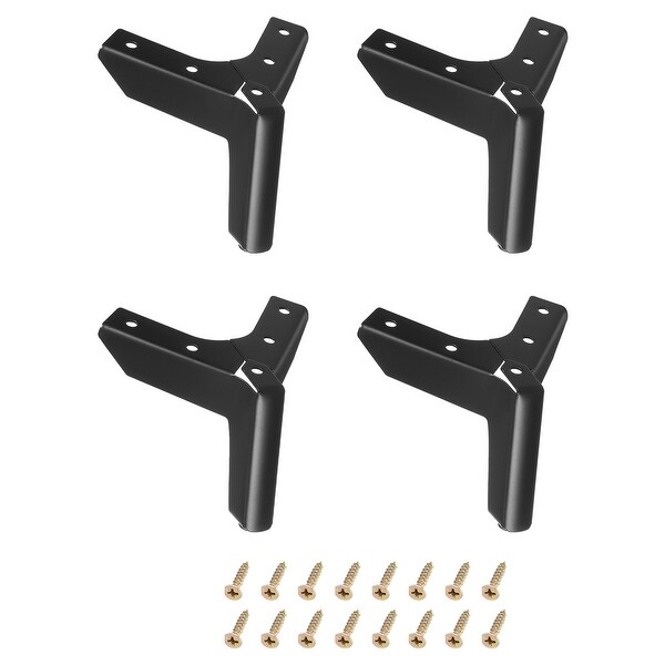 Furniture Legs 4Pcs Carbon Steel Furniture Feet Triangle Support Leg Metallic Black Bed Bath Beyond 39972825