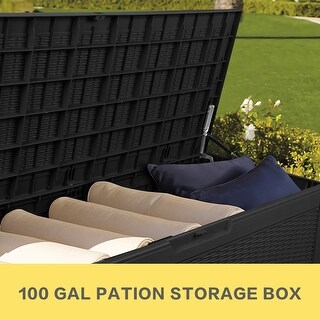 Walnew 100 Gallon Outdoor Box Deck Plastic Resin Storage Box - Bed Bath ...