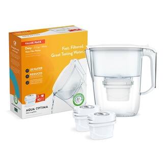 Aqua Optima 5-Cup Water Filter Pitcher Bundle Pack for Tap and Drinking ...