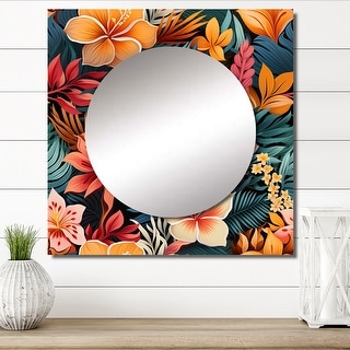 Designart "Playful Multicolor Jungle Botanical Pattern" Modern Wall ...