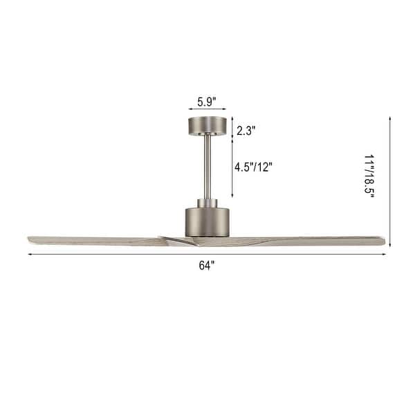 WINGBO 54 inch 5 ABS Blades DC Motor Indoor Ceiling Fan with Remote ...
