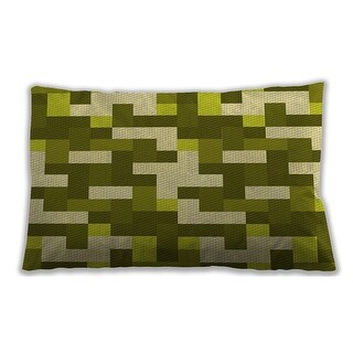 Ahgly Company Patterned Indoor-Outdoor Oak Brown Lumbar Throw Pillow ...
