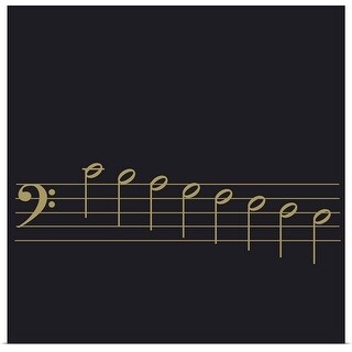 "Black and white illustration of bass clef with scale of 8 notes on ...