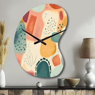 Orange Fun Pattern Of Shapes I - Abstract Geometric Wall Clocks in ...