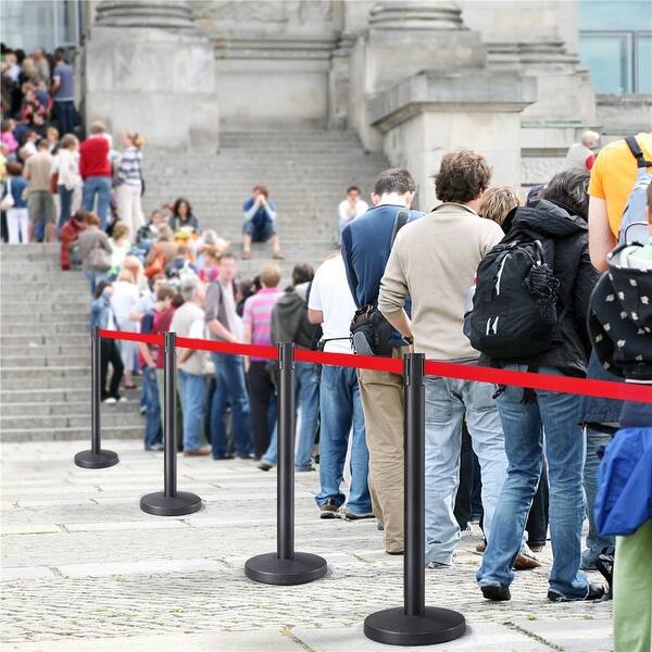 Yaheetech Retractable Belt Stanchion Queue Barriers Security Pole Post ...