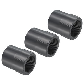 3Pcs PVC Pipe Fitting 5/4NPT Female Thread 5/4" Socket Connector Gray ...