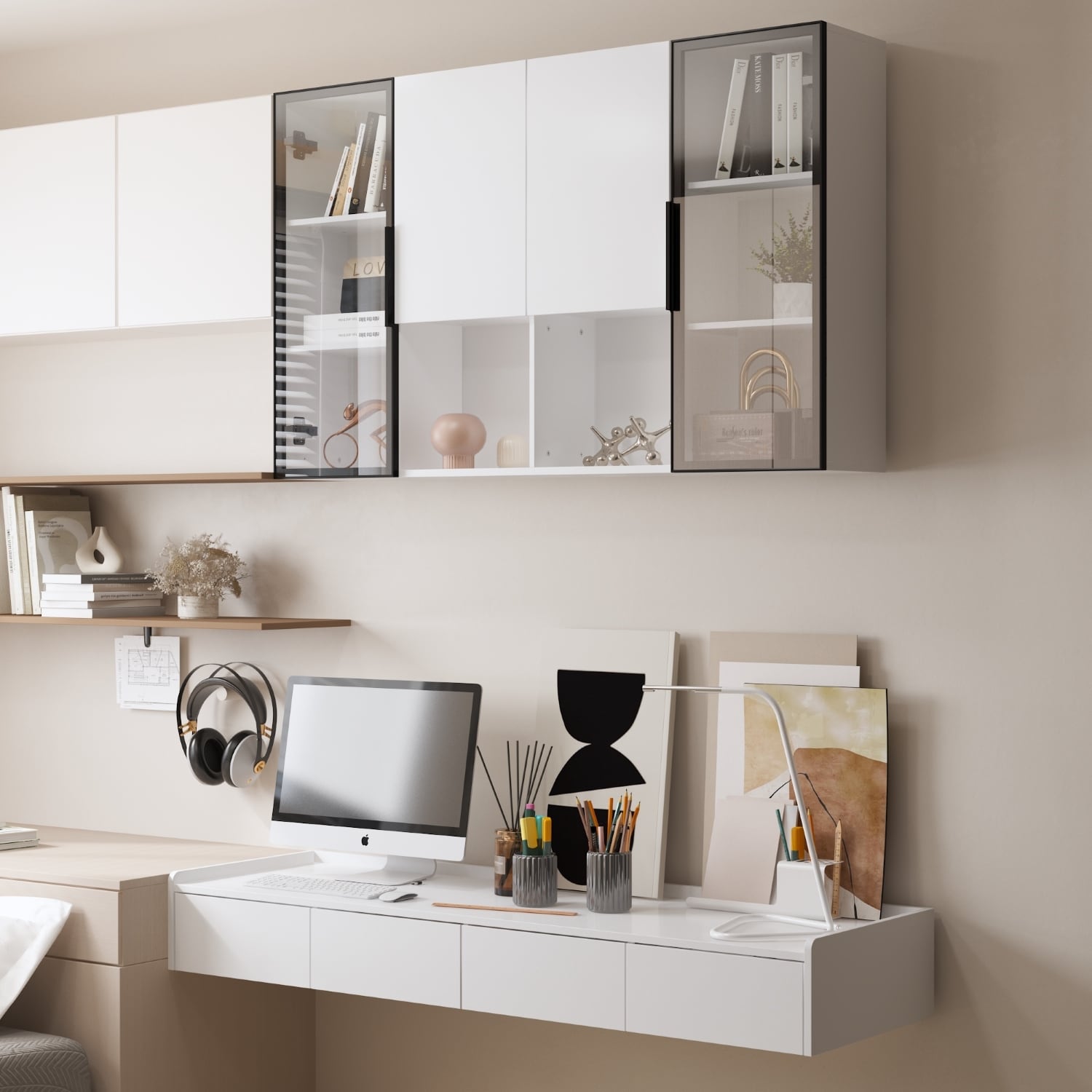 wall unit desk combo