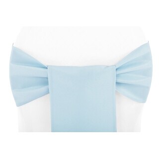 Baby Blue Polyester Chair Sash (Pack of 50) - Baby Blue - Bed Bath ...