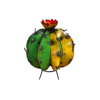 Rustic Arrow Metal Barrel Cactus Garden Decor - 11.5L x 11.5W x 15H ...