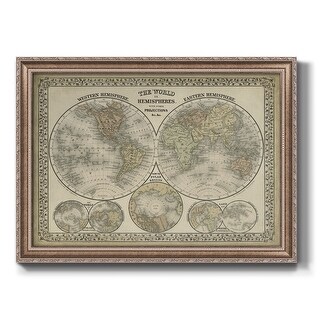The World in Hemispheres Premium Framed Canvas- Ready to Hang - Bed ...