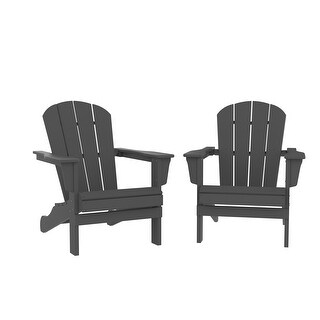Adirondack Chair with Curved Back Slats & Waterfall Front, Gray - Bed ...