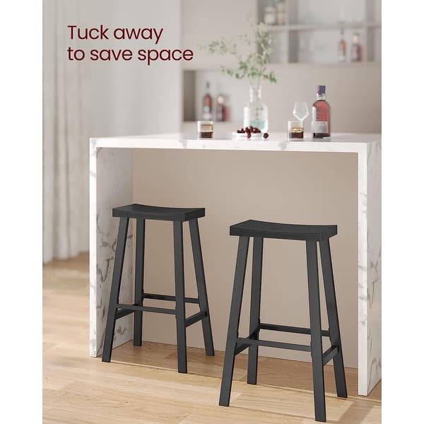 VASAGLE Bar Stools Set of 2, Counter Height Stools,Living Room Party ...