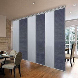 Serene Slate/Ashen Mist 6-Panel Adjustable Extendable 98"-130"W x 94"L ...