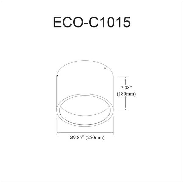 Dainolite Echo Flush Mount - 15W - Matte Black - Frosted Acrylic ...