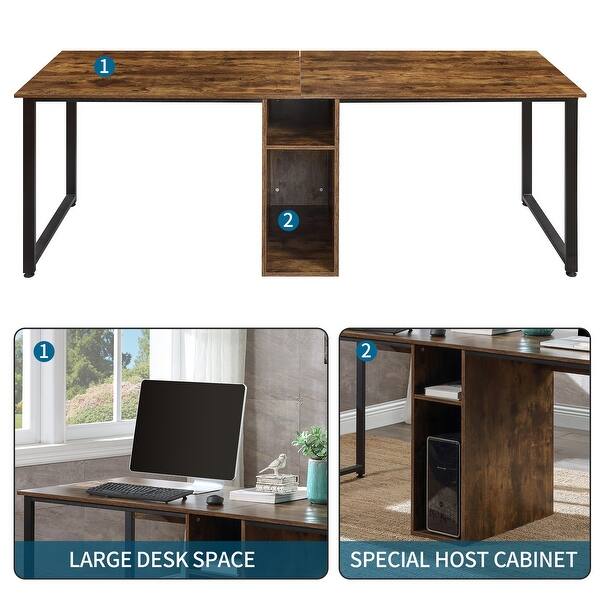 Home Office Computer Desk with CPU Storage Space and Printer Stand ...