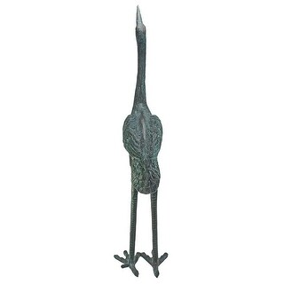 Design Toscano Medium Straight-neck Crane Bronze Garden Statue - Bed ...