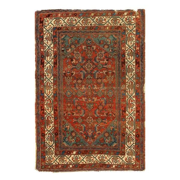 Canvello Silkroad Hamadan Rust And Green Rug - 3' X 4'9'' - 4'9'' x 3 ...