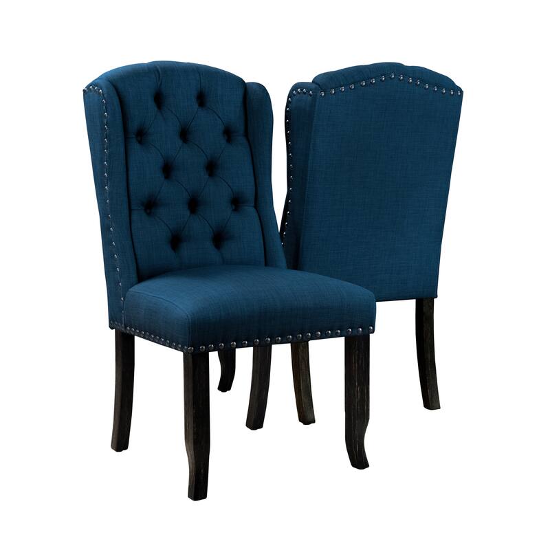 Tays Tufted Linen Wingback Dining Chairs (Set of 2) by Furniture of ...