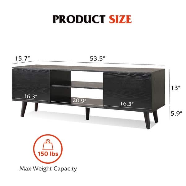 Livingroom Soft Close Door TV Stand Media Console with 3 Level ...