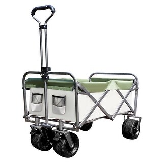 Outdoor Utility Foldable Wagon, Camping Beach Portable Trolley Cart ...