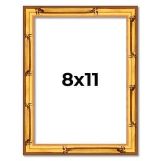 8x11 Frame Gold Bamboo Solid Wood Picture Frame | 1 Inch Moulding - Bed ...
