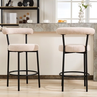 XINMICS 28 Inches Boucle Counter Height Bar Stools - N/A - Bed Bath ...