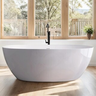 67" Acrylic Free Standing Soaking Tub with Chrome Pop-up Drain - Bed ...