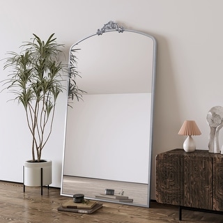 Full Length Mirror 36x66 Inch Vintage Ornate Arched Floor Mirror Metal ...