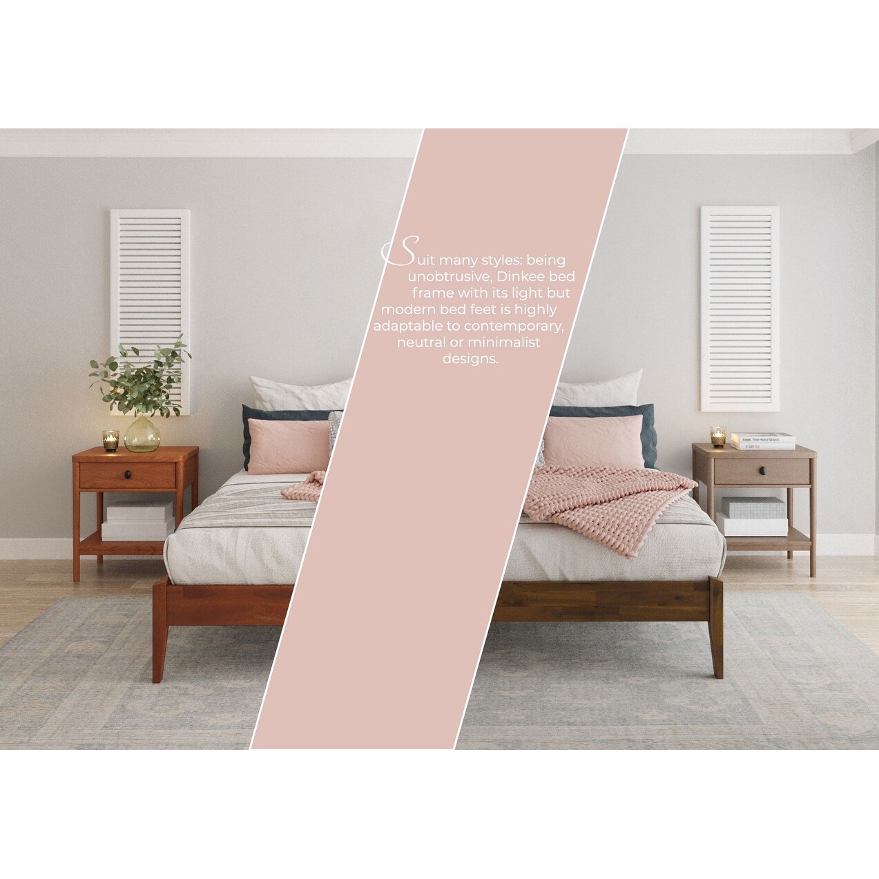 King bed with no headboard store