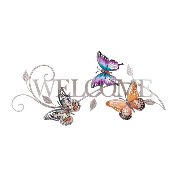 Luster Welcome Wall Decor - Butterfly - Bed Bath & Beyond - 32970776