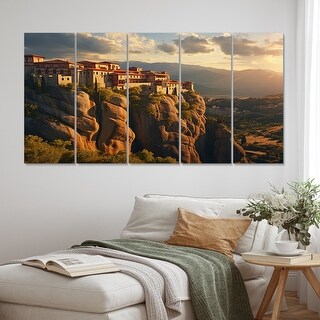 Designart "Greece Majestic Meteora" Landscapes Wall Art Prints Set ...