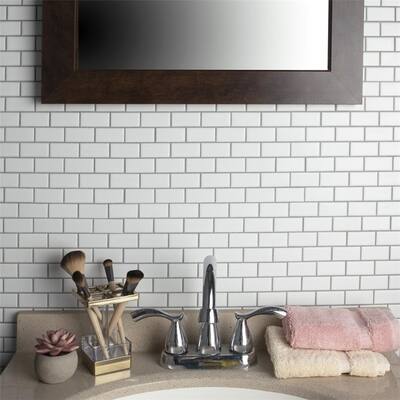 Merola Tile Metro Subway Matte White 11-3/4" x 11-3/4" Porcelain Mosaic ...