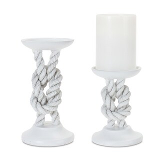 Nautical Rope Candle Holder (Set of 2) - Bed Bath & Beyond - 38290876