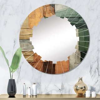 Designart "Cubism Geometric Plains III" Abstract Modern Wall Mirror ...