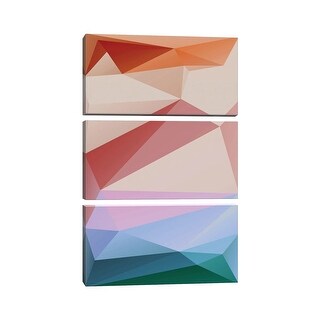 iCanvas "Interconnected Triangles XX" by Angel Estevez 3-Piece Wall Art ...