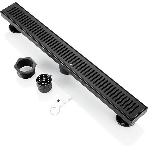 BOANN 304 Stainless Steel Rectangular Linear Shower Floor Drain in Gold ...