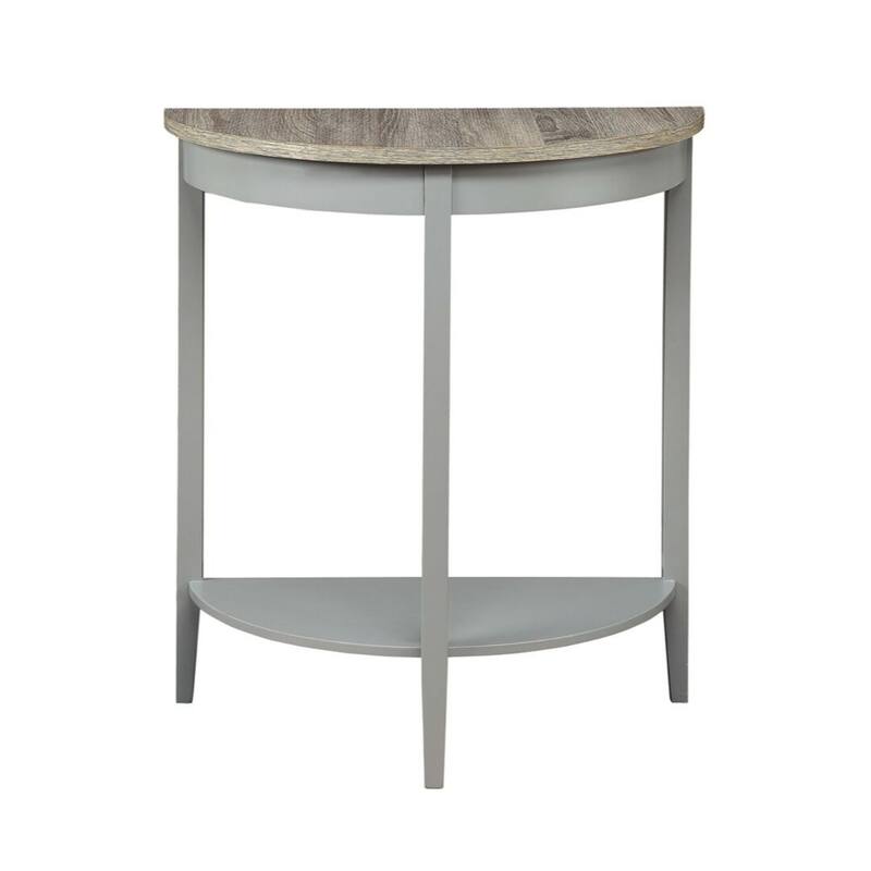 Light Gray Wood Half Moon 1 Shelf Console Table - Overstock - 12203099