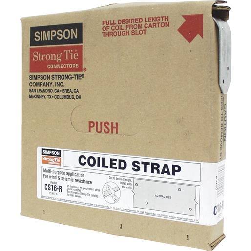 Simpson Strong-Tie 25' 16Ga Coiled Strap CS16-R Unit: EACH Contains 4 ...