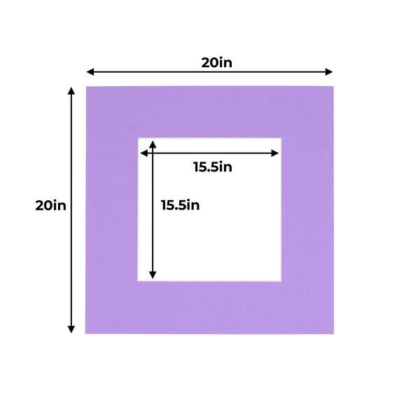 20x20 Mat for 16x16 Photo - Light Purple Matboard for Frames Measuring ...