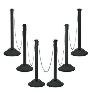 6 Pieces Plastic Stanchion Post 36Inch Crowd Control Barrier with Link ...