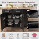 46'' Kitchen Island with Drop Leaf, 3 Tier Pull Out Cabinet Organizer ...