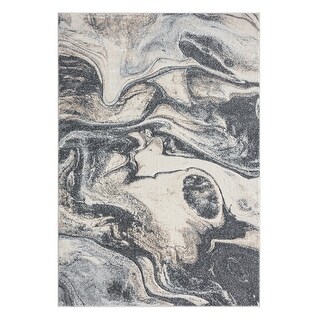 Fresco Collection Dark Grey Abstract Area Rug - On Sale - Bed Bath ...