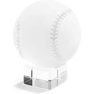 58mm 2.3" Clear Baseball Crystal Glass Paperweight with Stand for Desk ...
